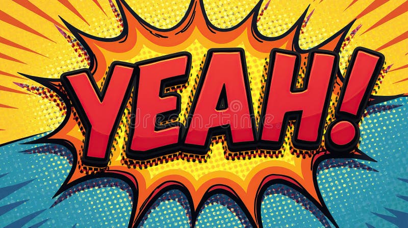 Bright Comic Book Explosion with Yeah! Text Expression Stock ...