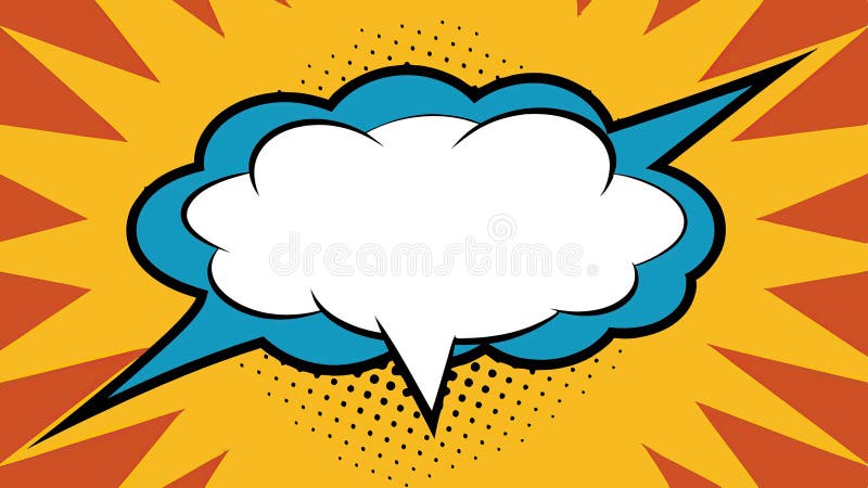 Bright Comic Book Speech Bubble on Vibrant Yellow Background Stock ...