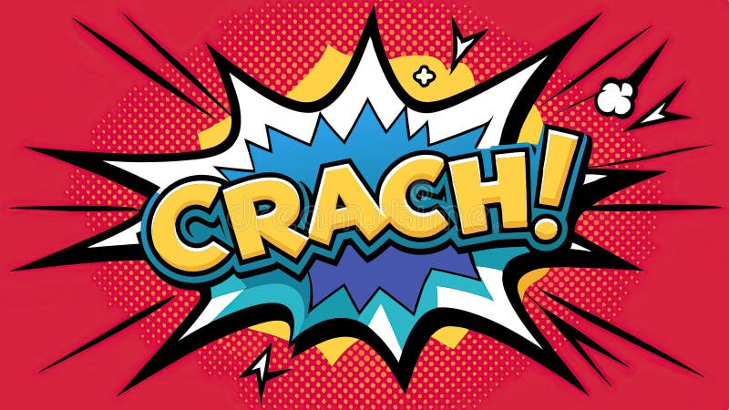 Bright Comic Book Style Background with Crash Text Stock Illustration ...