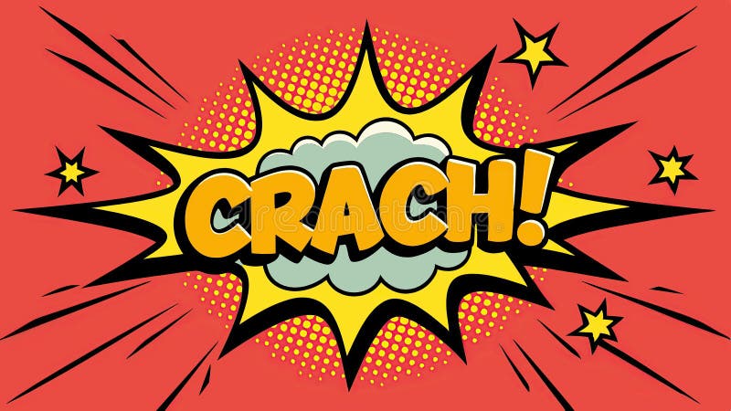 Bright Comic Book Style Cartoon Explosion with Crash Text Stock ...