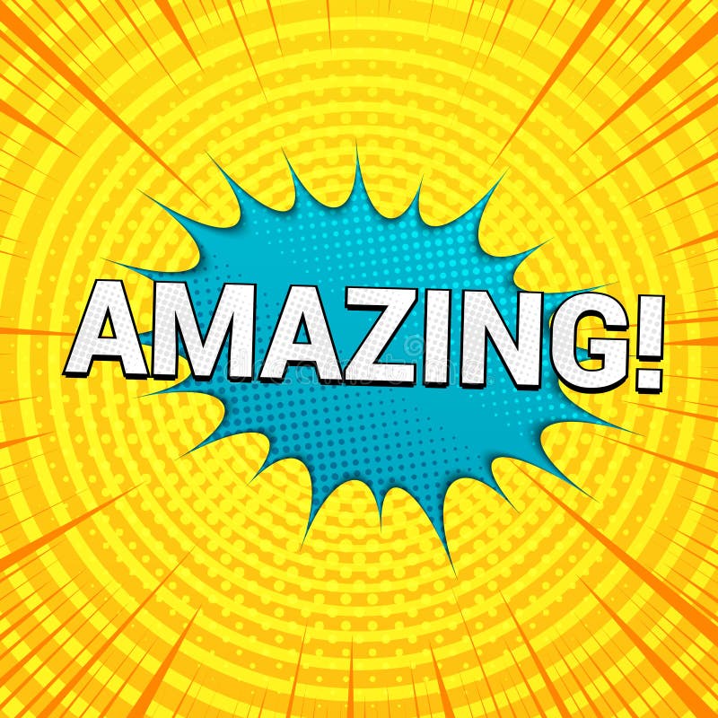 Amazing Comic Blue Background Stock Vector - Illustration of halftone ...