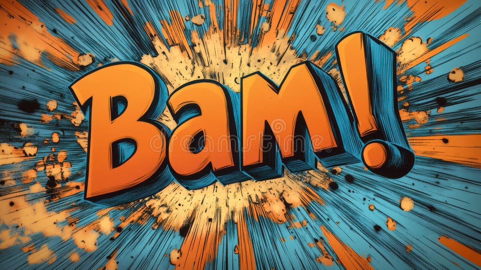 Bright Comic Style "bam!" Explosion with Bold Colors and Dynamic Motion ...