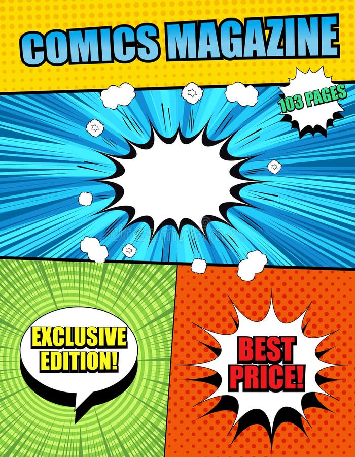 Comic Book Cover. Retro Cartoon Comics Magazine Stock Vector ...