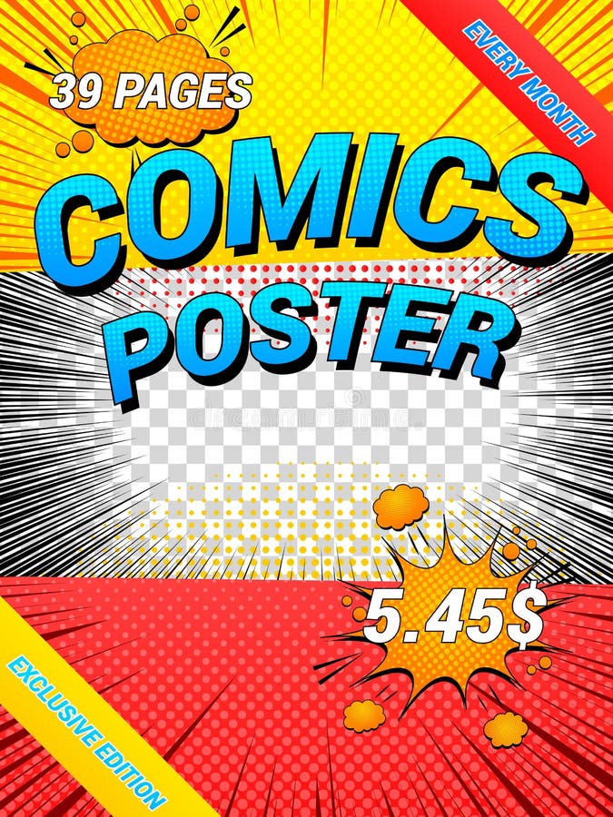 Bright comics poster stock vector. Illustration of halftone - 169114088