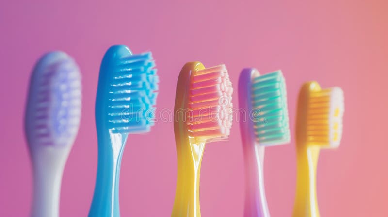A Bright Composition of Toothbrushes of Different Colors. Stock Image ...