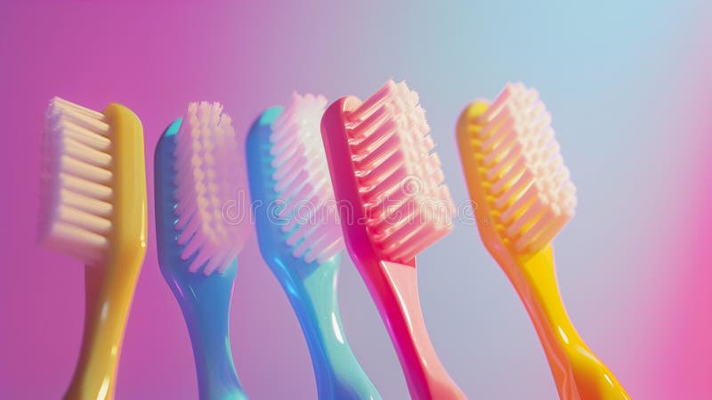 Bright Composition Toothbrushes Different Colors Stock Photos - Free ...