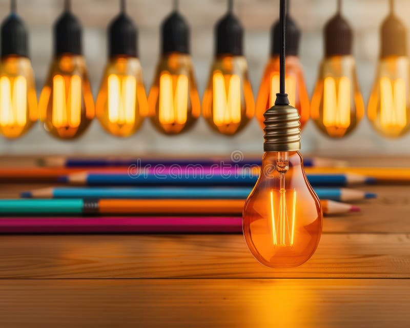 Bright Concept Drawings with Light Effects Illuminating Ideas and ...