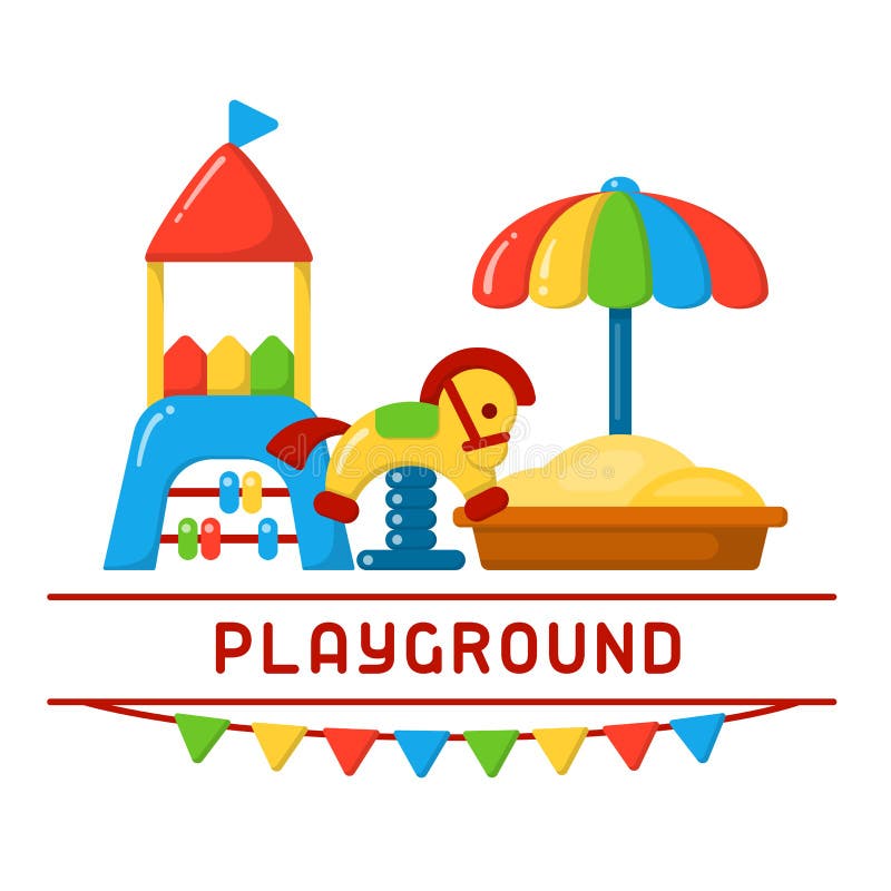Set of Playground Elements - Modern Vector Cartoon Isolated ... Set of Playground Elements - Modern Vector Cartoon Isolated ...