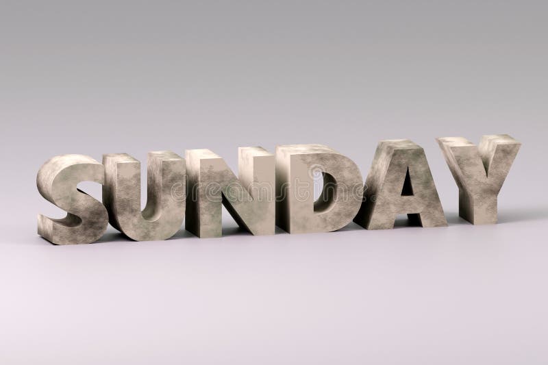 Bright Concrete Sunday Blocks a Vibrant 3D Illustration Highlighting ...