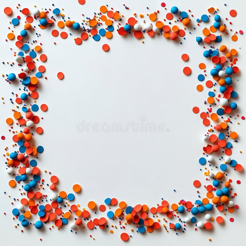 Bright Confetti Celebration Frame: a Lively and Joyful Frame Composed ...