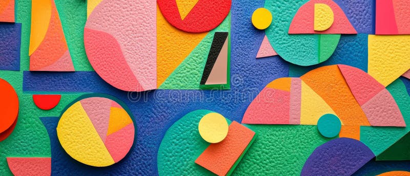 Bright Construction Paper Cutouts Arranged in Playful Shapes and ...