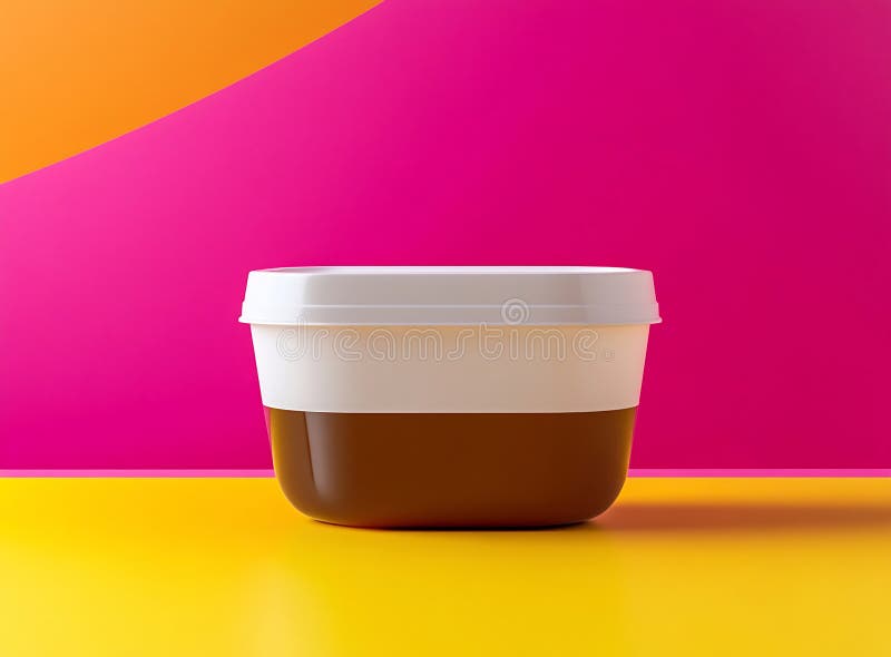 Bright Container on Vivid Backdrop Stock Photo - Image of geometrical ...