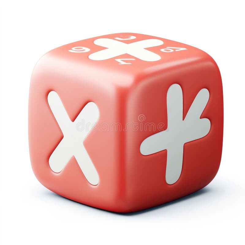 3D Render of Red Cube with White Cross and Arrow Symbols Stock ...