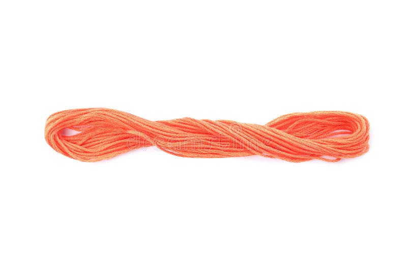 Bright Coral Embroidery Thread on White Background Stock Image - Image ...