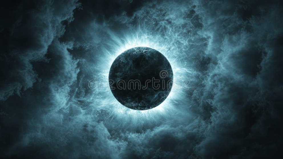 A Bright Corona Shone during a Dramatic Solar Eclipse, Set Against a ...