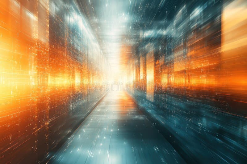 Dynamic Corridor Illuminated by Bright Light and Abstract Patterns ...