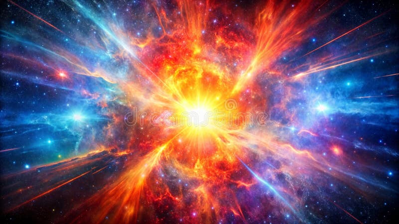 Bright Cosmic Explosion in Space Stock Illustration - Illustration of ...