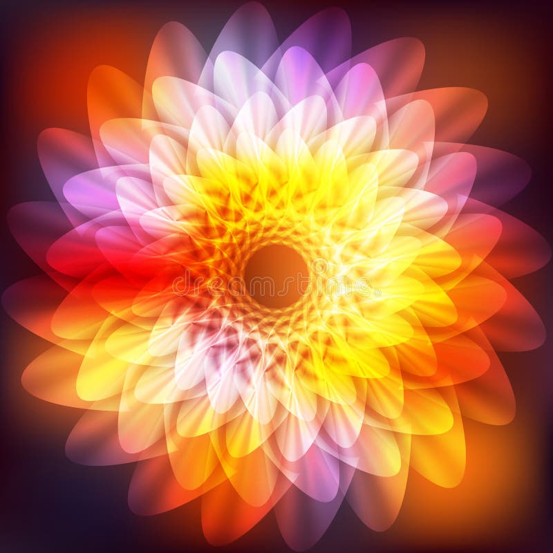 Bright cosmic flower stock vector. Illustration of flare - 63597008