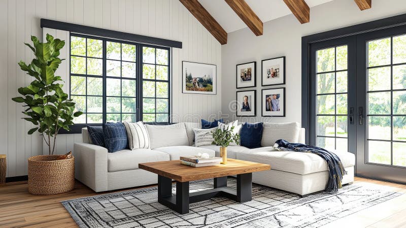Bright and Cozy Living Room with Natural Light and Modern Rustic Decor ...