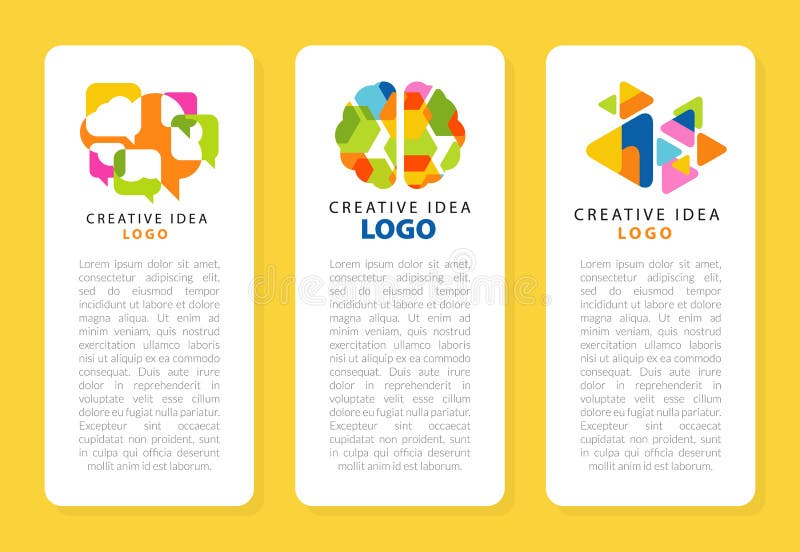 Bright Creative Idea Vertical Card with Text Sample Vector Template ...