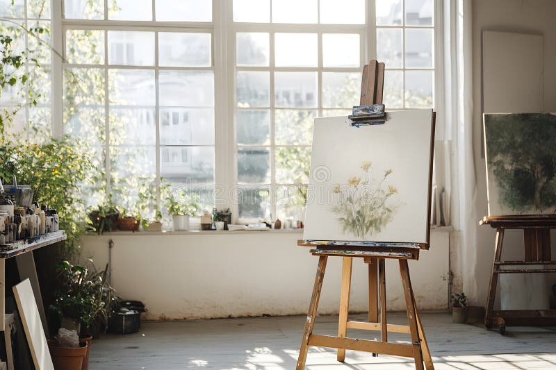 Bright Creative Studio for Drawing Courses Generative AI Stock Photo ...