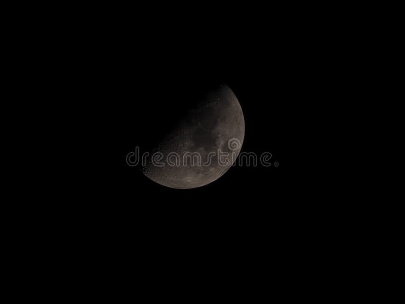 Bright Crescent Moon Against a Black Background Stock Photo - Image of ...