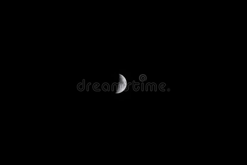 Bright Crescent Moon in a Black Sky Stock Image - Image of beautiful ...