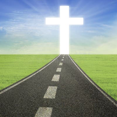 Bright Cross on the road stock illustration. Illustration of ...