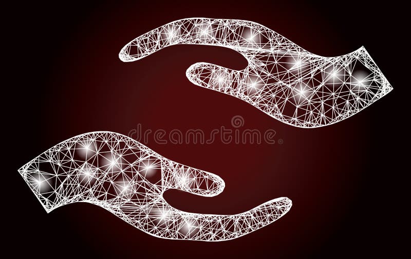Flare Hatched Mesh Care Hands with Lightspots Stock Vector ...