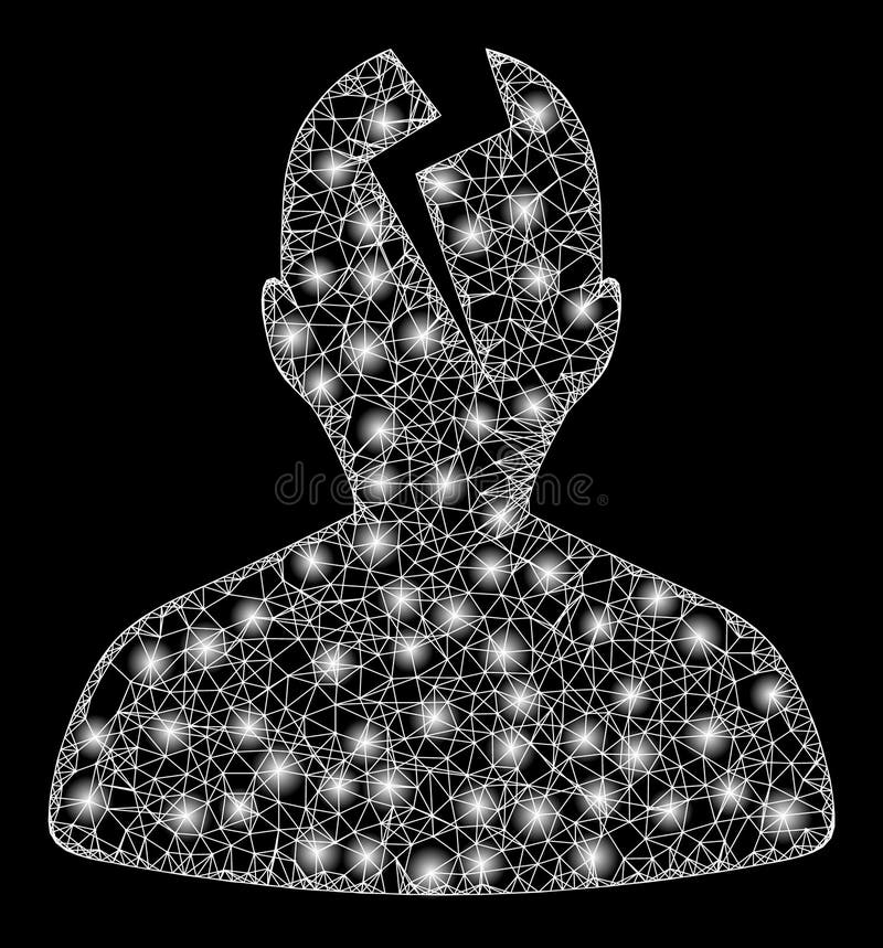 Bright Network Mesh Head Crash with Lightspots Stock Vector ...