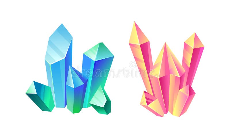 Bright Crystal or Crystalline Solid Material of Geometrical Shape with ...