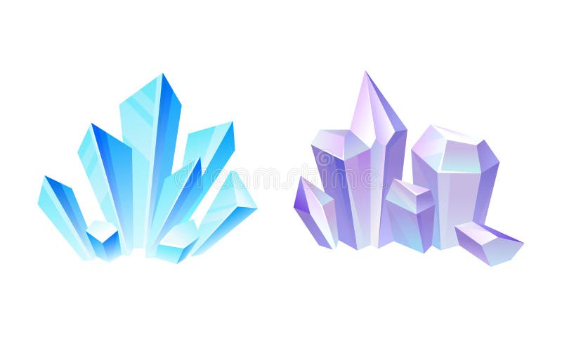 Bright Crystal or Crystalline Solid Material of Geometrical Shape with ...