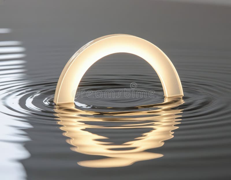 A Bright, Curved Arc of Light Gliding Over an Impeccably Smooth Water ...