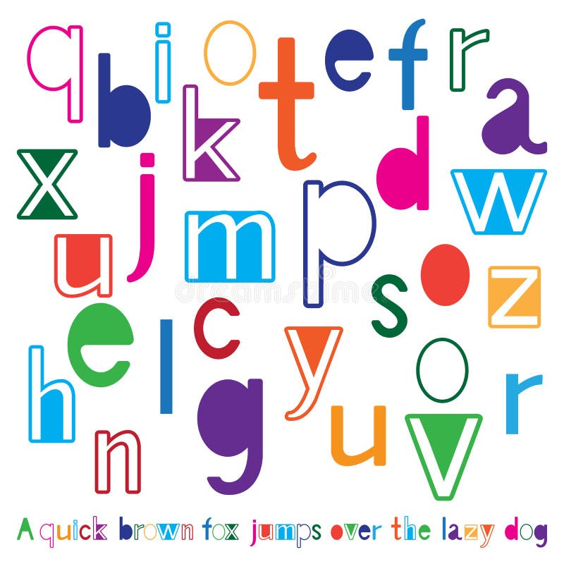 Bright cute alphabet stock vector. Illustration of graphic - 62731292