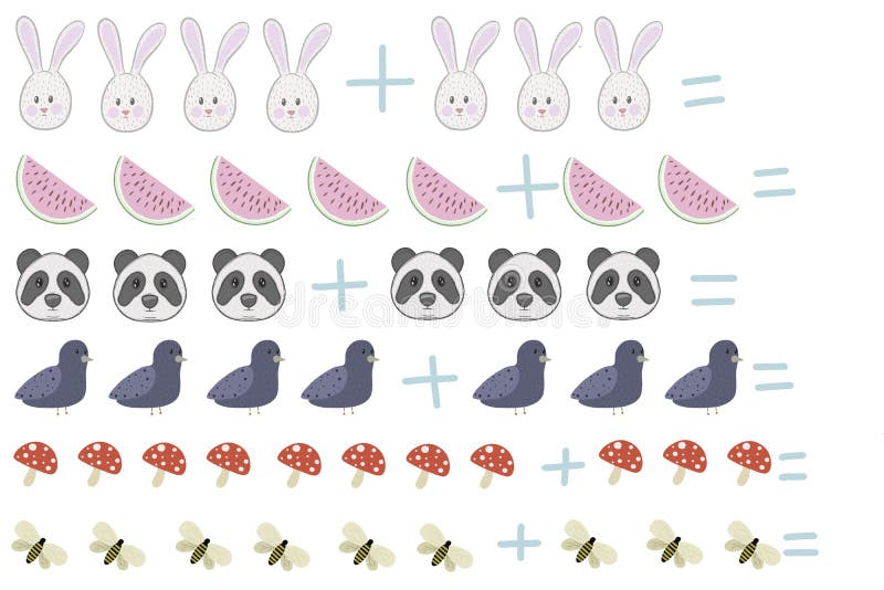 Bright Cute Children S Educational Game Math Problem Addition with ...