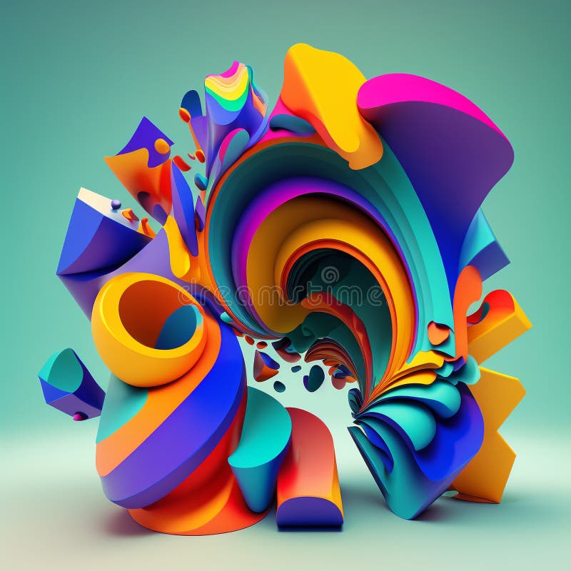 Bright 3D Abstract Illustration Stock Illustration - Illustration of ...