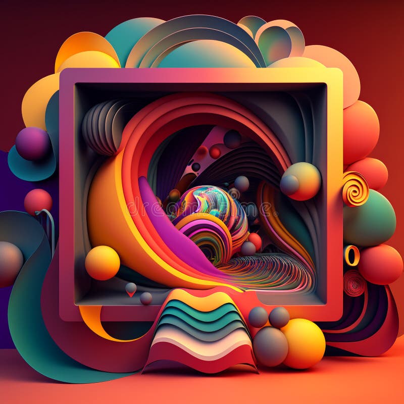 Bright 3D Abstract Illustration Stock Illustration - Illustration of ...