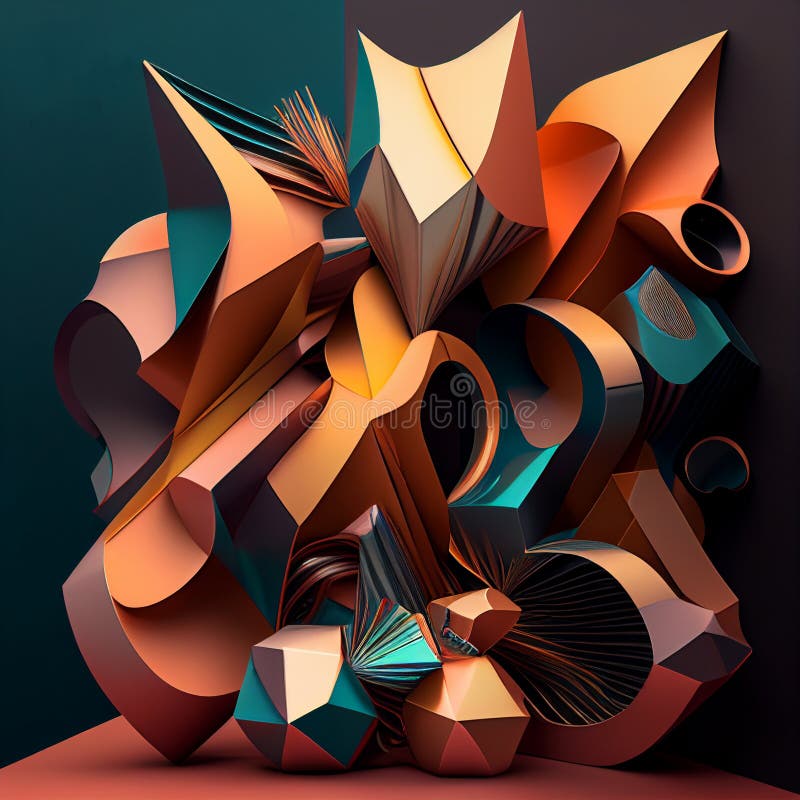 Bright 3D Abstract Modern Fantasy Illustration Stock Illustration ...