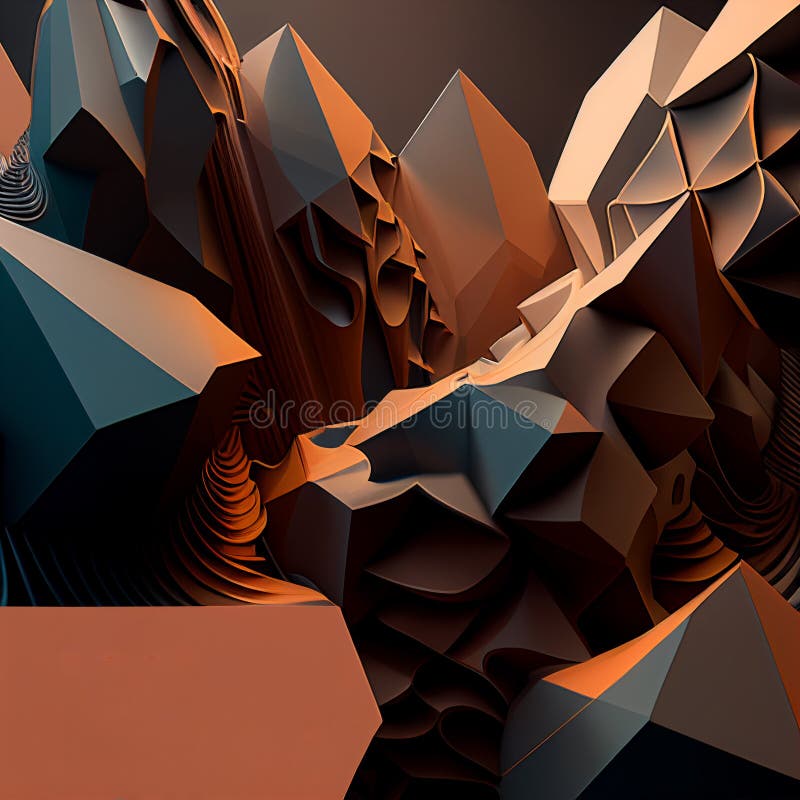 Bright 3D Abstract Modern Fantasy Illustration Stock Illustration ...