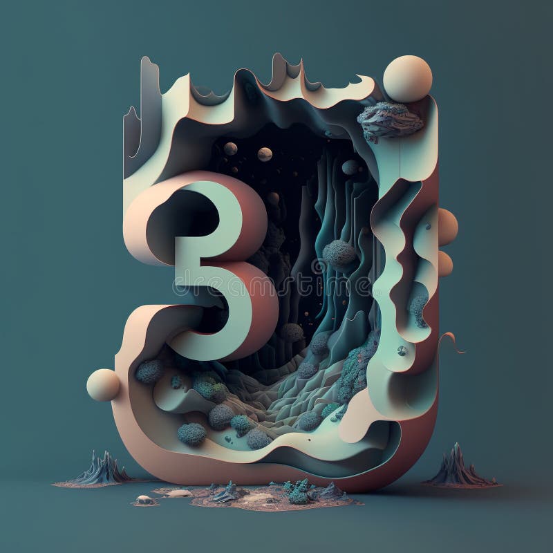 Bright 3D Abstract Modern Fantasy Illustration Stock Illustration ...