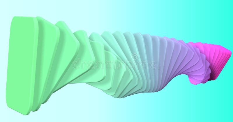 Bright 3D Abstraction with an Array of Smoothly Curved Objects. Gradient Colors Stock Vector ...