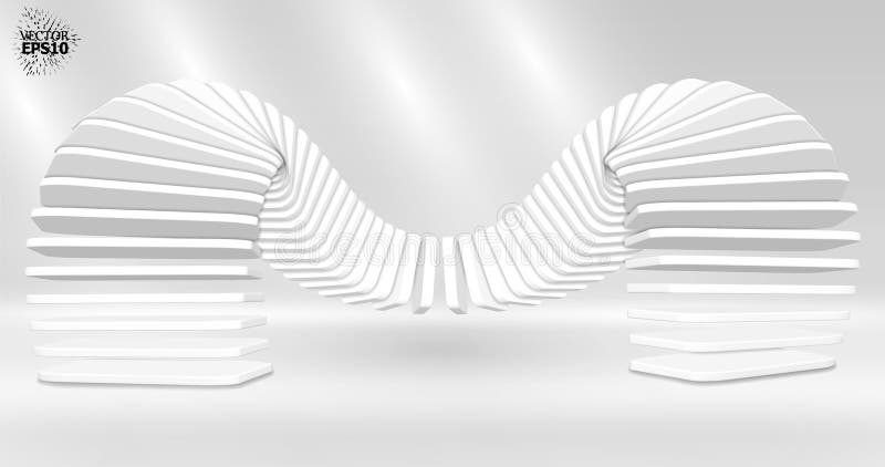 Bright 3D Abstraction with an Array of Smoothly Curved Objects. Gradient Colors Stock ...