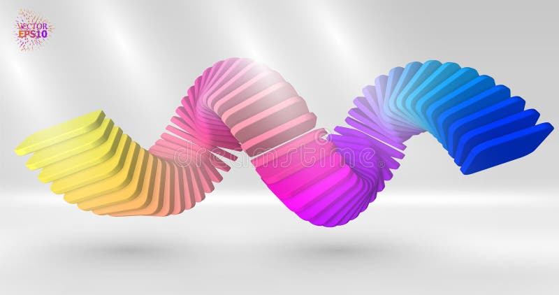 Bright 3D Abstraction with an Array of Smoothly Curved Objects. Gradient Colors Stock ...