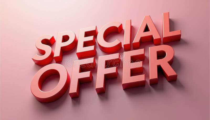Bright 3D Text Displaying Special Offer on a Pink Background. Stock ...