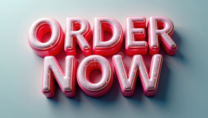 Bright 3D Text Order Now with a Sparkling Effect and a Modern Design ...