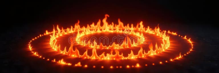 Bright, Dancing Flames Create a Mesmerizing Circular Pattern Against a ...