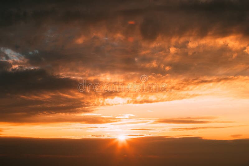 Bright and Dark Blue and Yellow Dramatic Sky before Thunder. Cloudscape ...