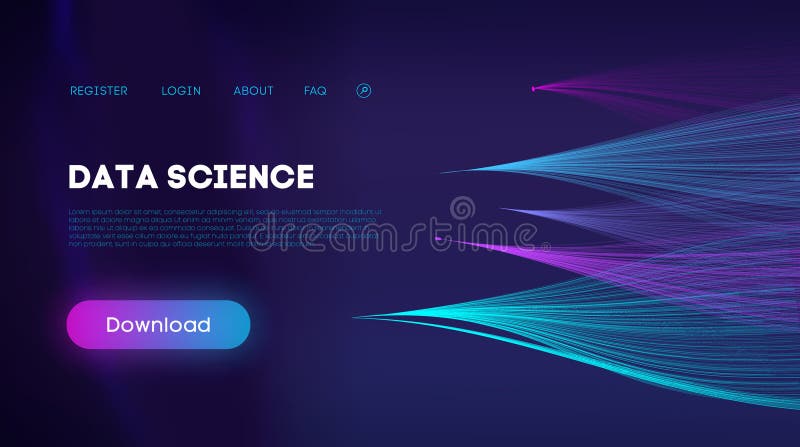 Bright Data Science Visualization on Navy Background Stock Vector ...