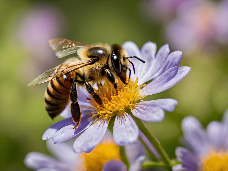 A bee landed on a flower stock image. Image of apis - 362859425