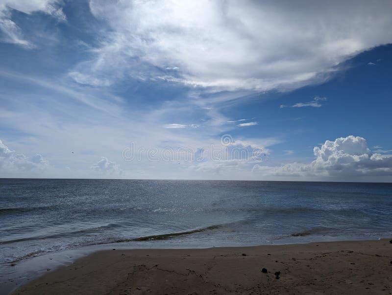 A Bright Day Over a Unique Blue Ocean Stock Image - Image of bright ...